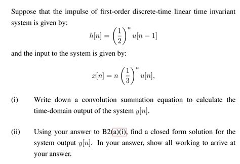 Solved Suppose That The Impulse Of First Order Discrete Time