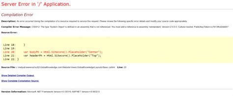 CS0012 The Type System Object Is Defined In An Assembly That Is Not