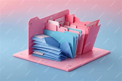 Premium Photo 3d Folder And Paper For Management Multimedia File Document Efficient Work On