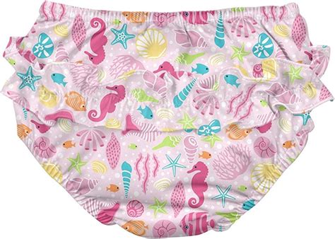 I Play Snap Reusable Swim Diaper 3t Pink Sealife Upf 50 Protection