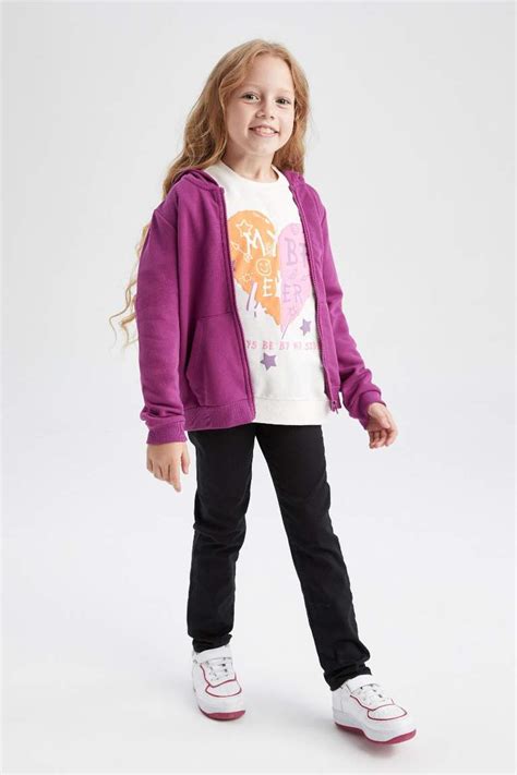 أسود بناتي بنطلون بناتي سليم فيت 2491940 Defacto