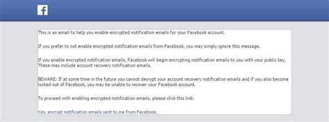 facebook uses pgp for sending encrypted notification emails