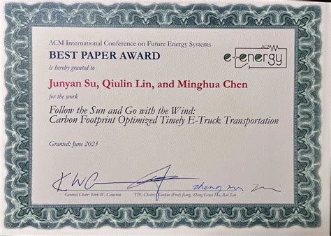 Professor Minghua Chen Led Two Sdsc Researchers In Winning The Only Best Paper Award At Acm