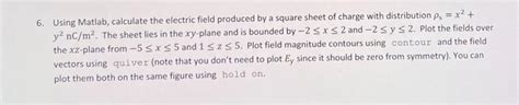 Solved Using Matlab Calculate The Electric Field Chegg