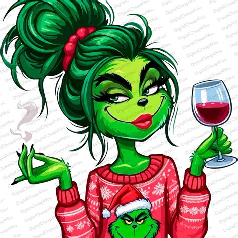 Female Grinch Art Etsy