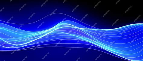 Premium Photo Vibrant Blue Abstract Light Waves