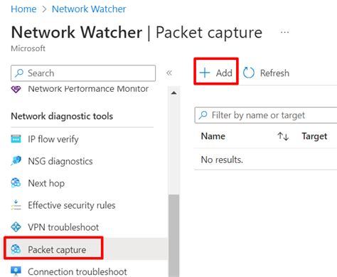 packet capture feature in azure