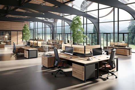 Optimize Work Efficiency And Foster Innovation With Cutting Edge Workspace Design Stock