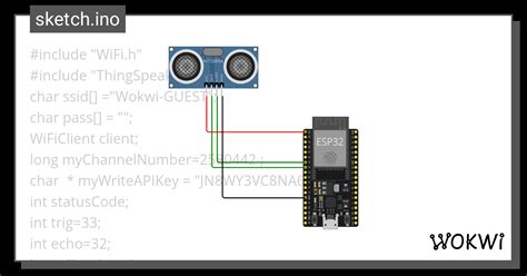 A6 Ultrasonic Thingspeak Wokwi Esp32 Stm32 Arduino Simulator