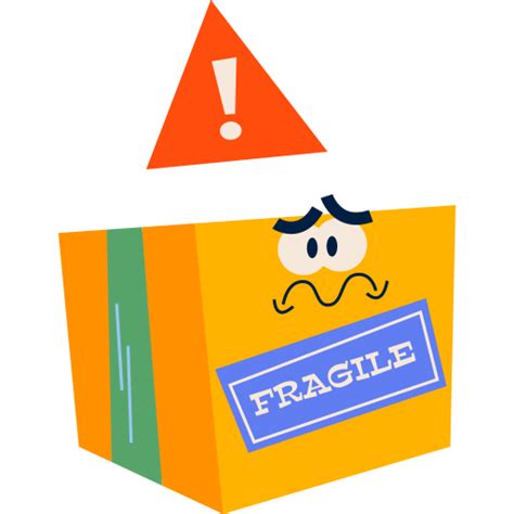 Fragile Retro Cartoon Flat Sticker Freepik