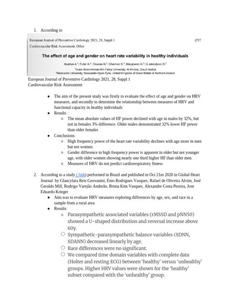 Age And Sex Differences In Heart Rate Variability Reasons Behind It Pdf Cardiovascular