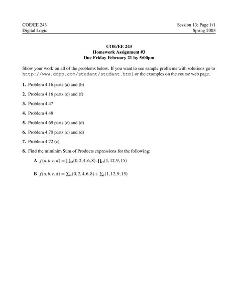 Digital Logic 8 Questions On Homework 3 Ece 240 Docsity
