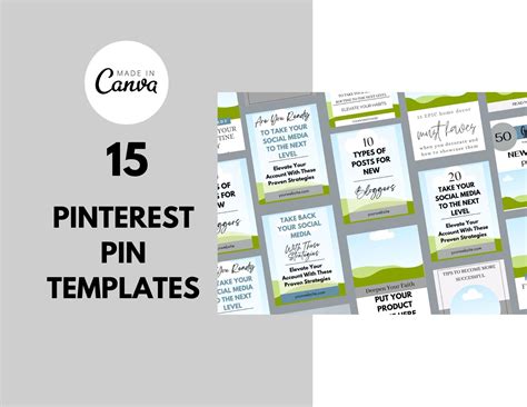 Pinterest Pin Templates 15 Canva Pinterest Templates Social Media Pinterest Templates Premade