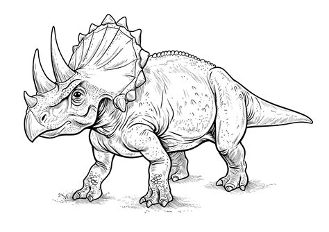 Triceratops Libro Para Colorear Páginas De Dinosaurios Para Imprimir