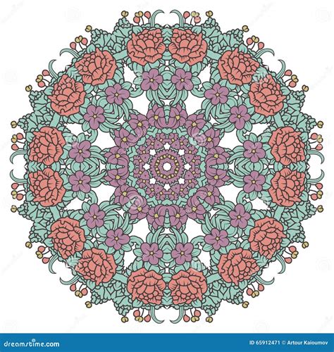 Round Ornament Pattern Vintage Elements Stock Vector Illustration Of Grass Fashion 65912471