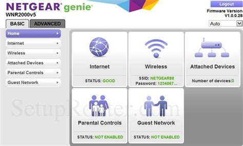 Netgear Wnr V Screenshot Basichome
