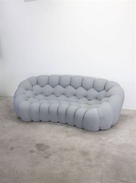 Roche Bobois Bubble 2 Cuved 3 4 Seat Sofa By Sacha Lakic Light Grey Selency