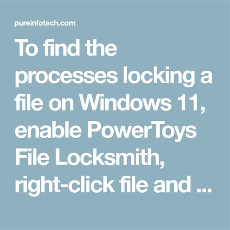 How To Find Process Locking File On Windows 11