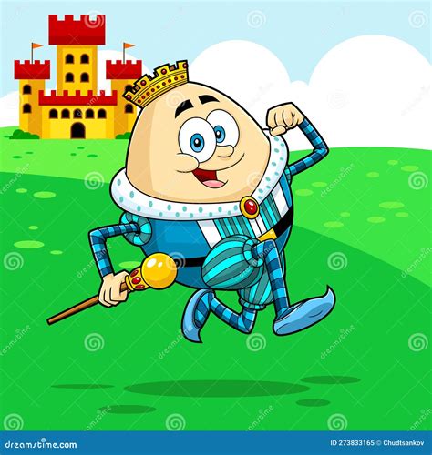 Happy Humpty Dumpty Egg Cartoon Character Walking Vector Illustration
