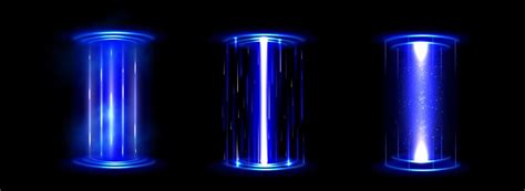 Hud 조명 효과가 있는 서클 홀로그램 게임 포털 무료 벡터