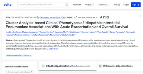 cluster analysis based clinical phenotypes of idiopathic interstitial