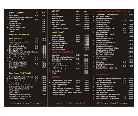 Menu At Silli Chilli Aurangabad