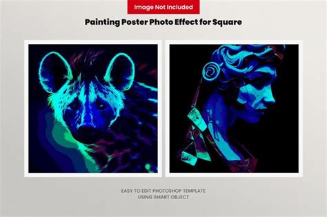 Premium Psd Painting Poster Photo Effect For Square