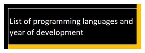 LIS Blog By Azmi List Of Programming Languages And Year Of Development
