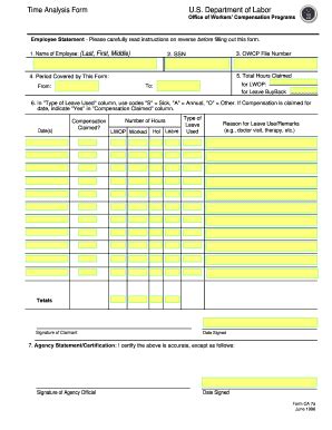 Time Analysis Form Fill Online Printable Fillable Blank PdfFiller