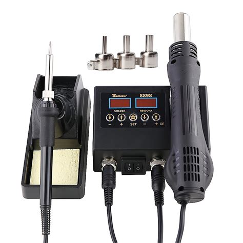 Soldering Station Digital Temperature Adjustable 2 In 1 Smd Soldering Iron Hot Air Gun Soldering