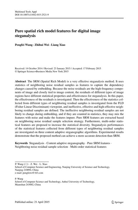 Pdf Pure Spatial Rich Model Features For Digital Image Steganalysis