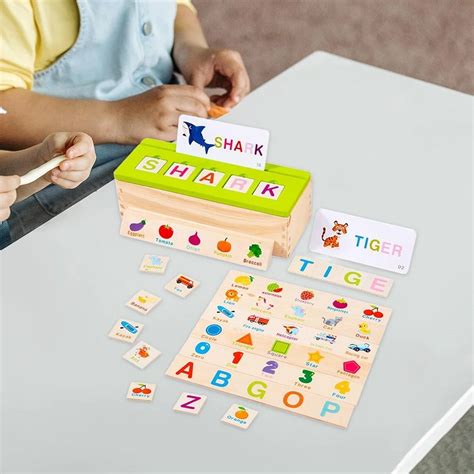 Wooden Knowledge Classification Objects Matching And Flash Cards Box
