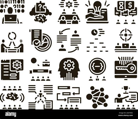 Hackathon Development Glyph Set Vector Stock Vector Image And Art Alamy