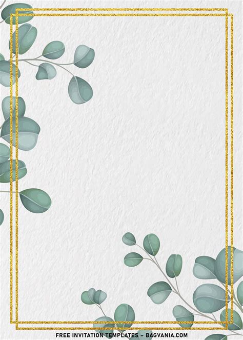 8 Watercolor Eucalyptus Birthday Invitation Templates