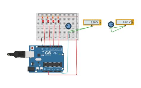 Circuit Design Multiple Leds Using Potentiometer Tinkercad