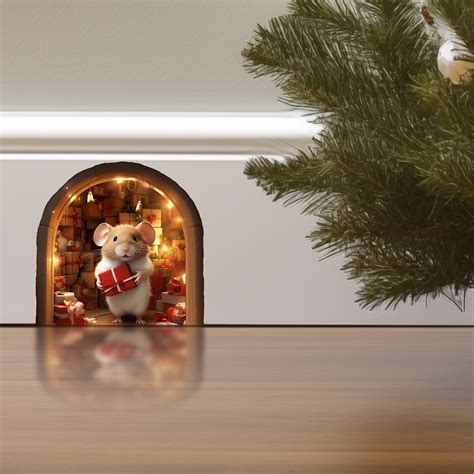 Mouse Hole Wall Decal Christmas Stair Decals With Mouse Hole Christmas