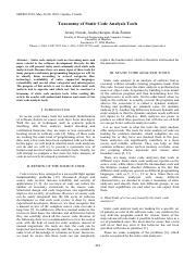 2010 Taxonomy Of Static Code Analysis Tools Pdf MIPRO 2010 May 24 28 2010 Opatija Croatia