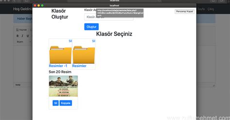 CKEditor File Maneger Entegrasyon Zülfü Mehmet