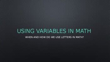 Using Variables In Math By Pope S Resource Pocket TPT