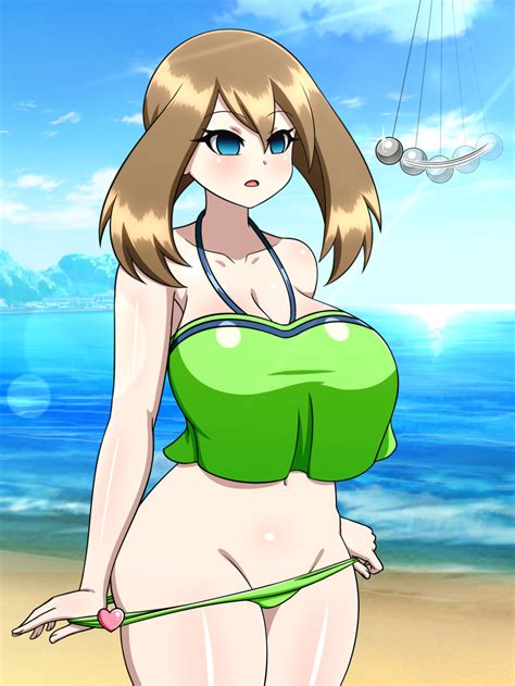 Rule 34 Big Breasts Breasts Empty Eyes Expressionless Female Green Swimsuit Hypnosis May