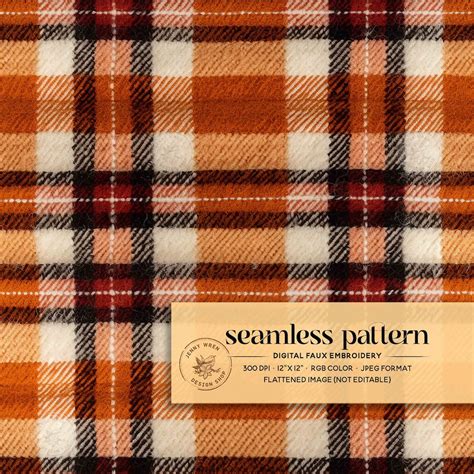 Fall Plaid Seamless Repeating Pattern Retro Fall Autumn Plaid Digital