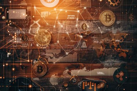 Visual Representation Of Cryptocurrency With Wallets Screens Blockchain And Global Trading