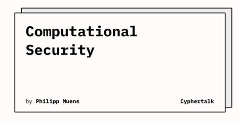 Computational Security