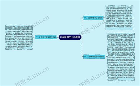 社保断缴怎么补缴啊思维导图编号p8483203 Treemind树图
