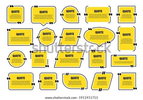 Set Yellow Isolated Quote Frames Speech Stock Vector Royalty Free Shutterstock