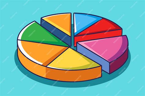 A Vibrant Cartoon Pie Chart Displays Various Segments In Different