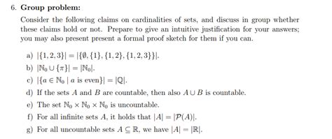 Solved Group Problemconsider The Following Claims On