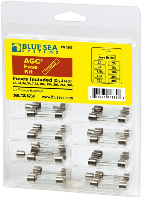 Blue Sea Atc Assorted Glass Fuse Pack Sizes 1a 75a