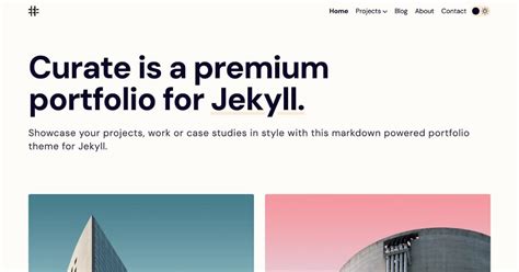 Curate A Stylish Modern Portfolio Theme Jekyll Themes