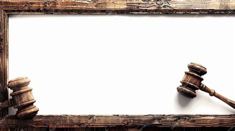 Wooden Frame Border With Judge Gavel Background For Legal And Judicial